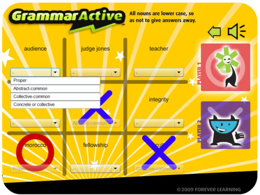 Tic-Tac-Toe: Noun, Verb, Pronoun Usage | GrammarActive by Forever Learning